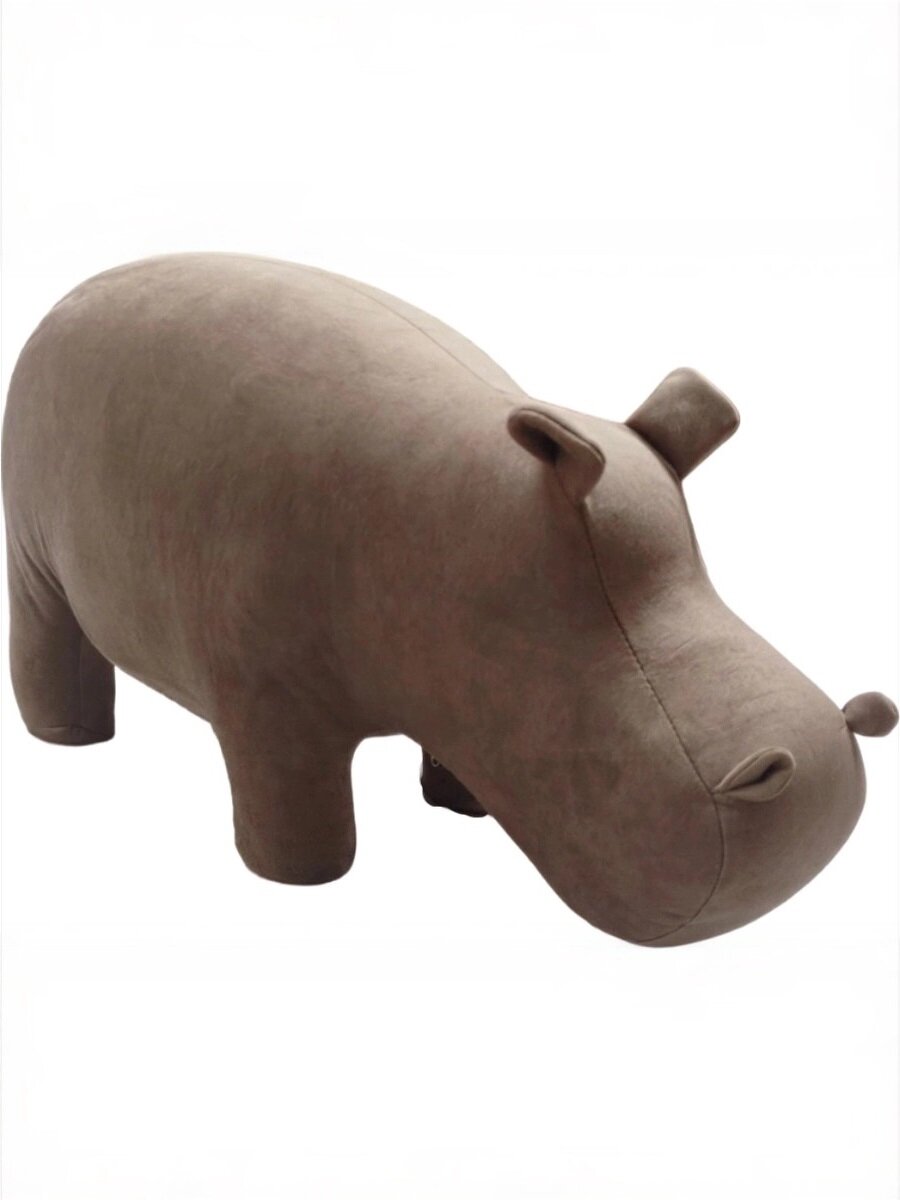Детский пуф StylChairs животное Бегемот, обивка: велюр, цвет: светло-коричневый