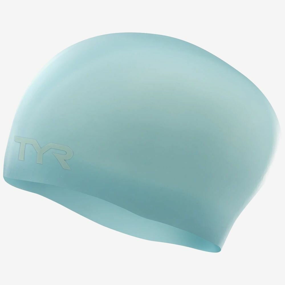 Шапочка плавательная TYR Long Hair Wrinkle-Free Silicone Cap (LCSL), цвет Голубой