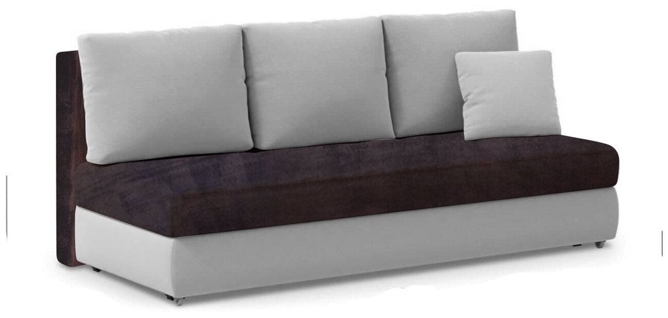 Чехол на диван евро-книжку без подлокотников Бруклин коричневый, стрейчевый велюр, Виктория Хоум Декор