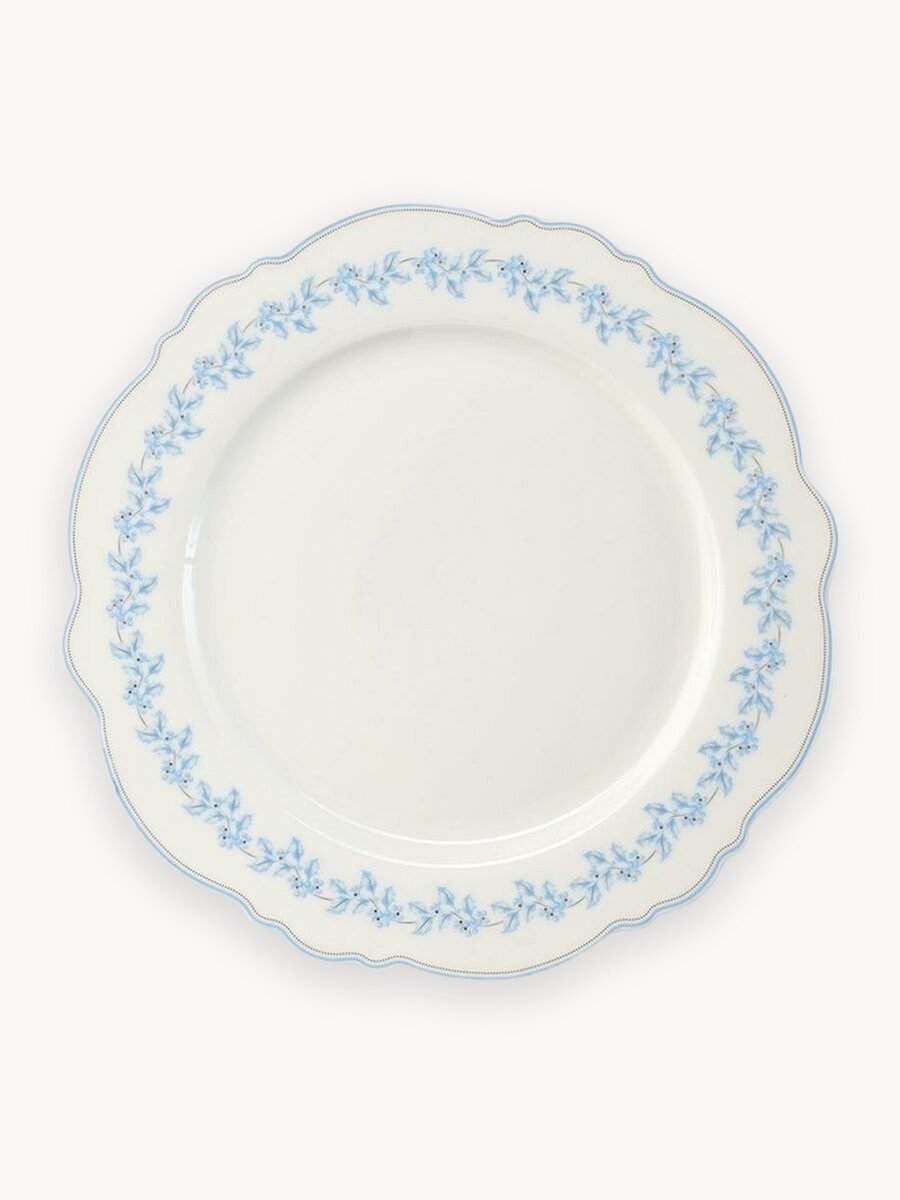 Тарелка Wilson&Young Royal blue, диаметр 26.5 см, материал: фарфор, цвет: белый