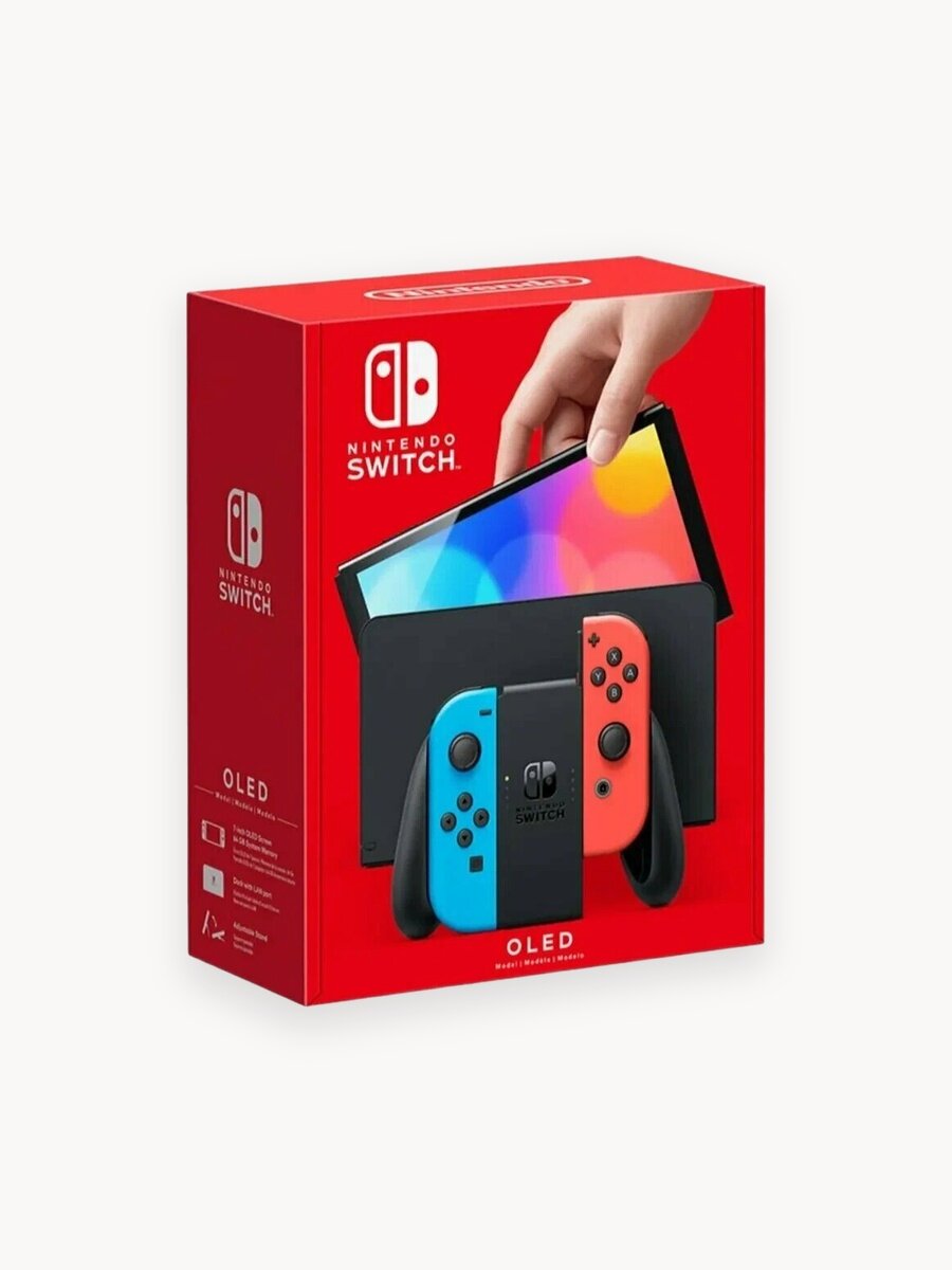 Игровая консоль Nintendo Switch OLED (неоновый синий / неоновый красный)
