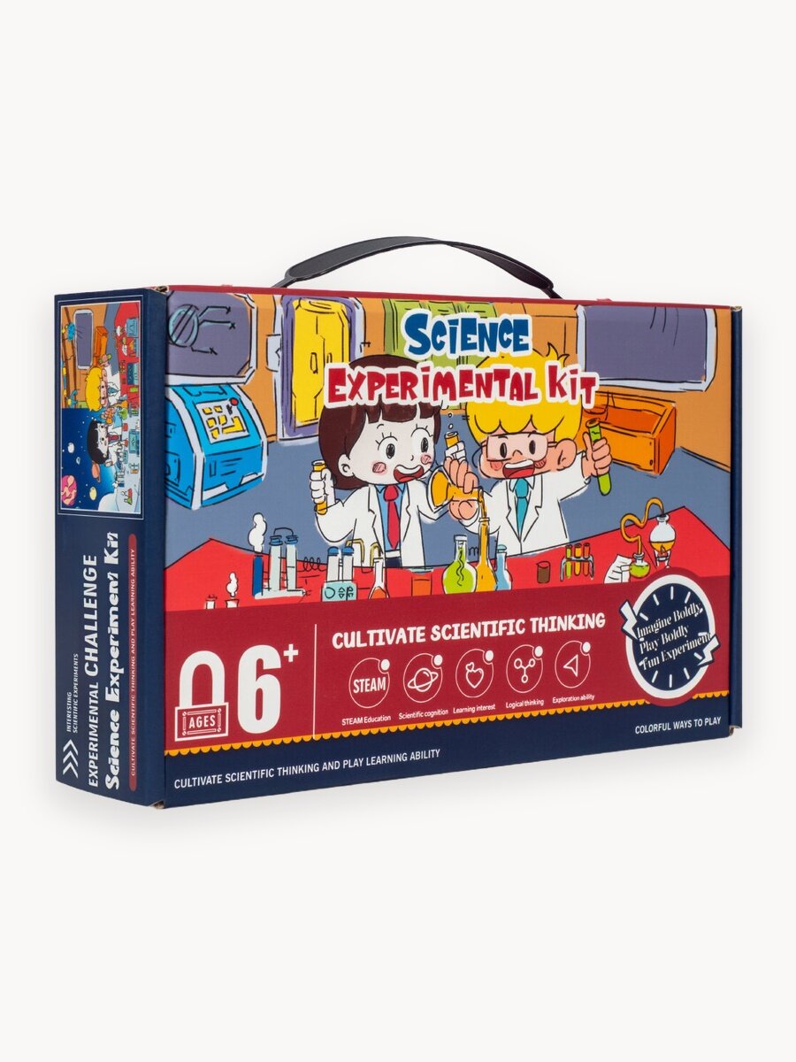 Большой развивающий набор для опытов из 60 химических экспериментов для детей. Подарок для девочки, мальчика. Юный химик