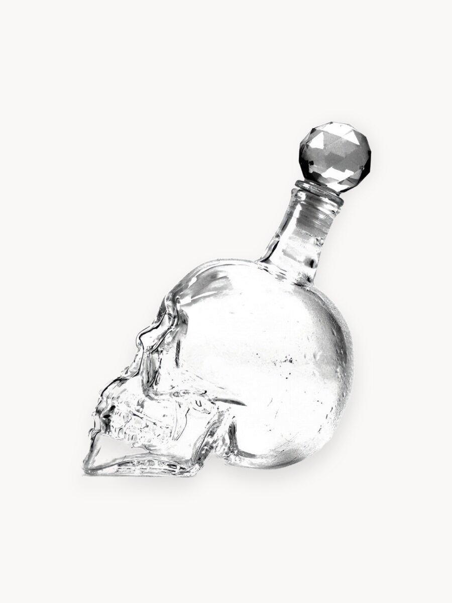 Графин стеклянный прозрачный "Череп" (объем: 550 мл)