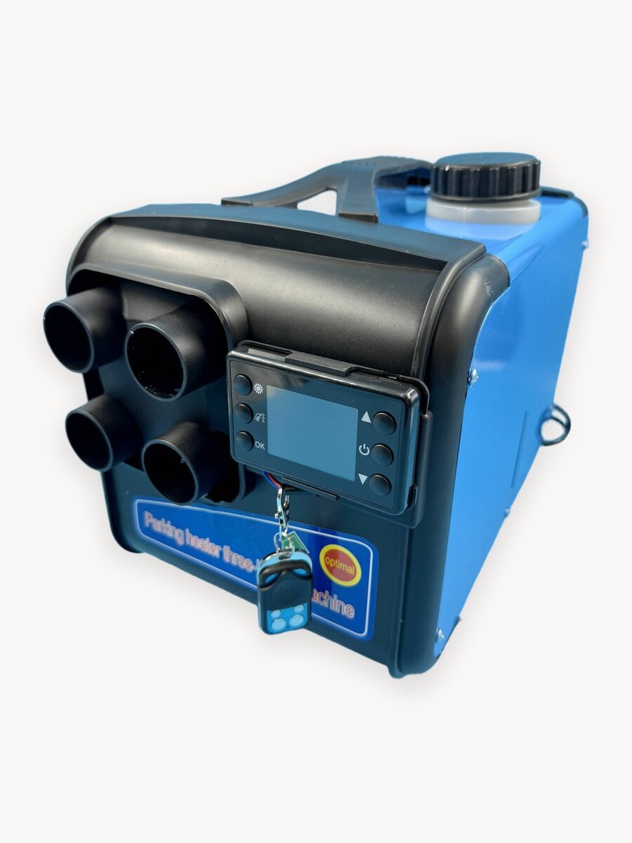 Автономный воздушный отопитель 12 / 24 и 220 Вольт на 9.9 кВт / Переносной дизельный обогреватель с полным комплектом для установки