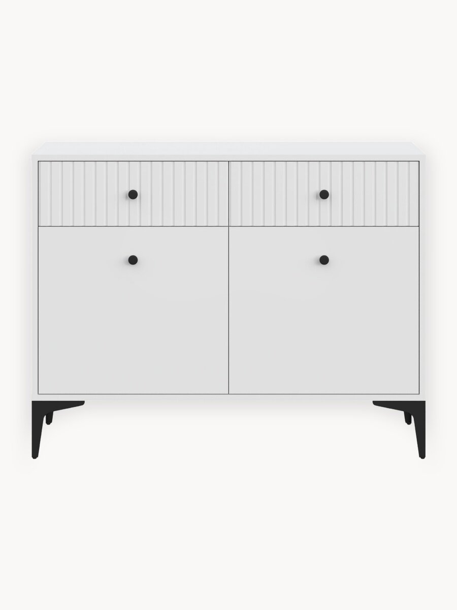 MOON (МУН) комод КМ-1, МДФ фасады/ЛДСП корпус, Белый, 88 х 79,8 х 39 см