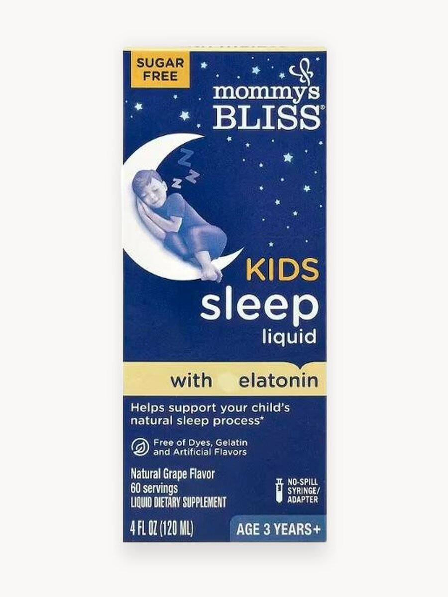Mommy's Bliss, Пищевая добавка, Mommy's Bliss Kids, жидкое средство для сна для детей от 3 лет, со вкусом винограда, 120 мл (4 жидк. унции)