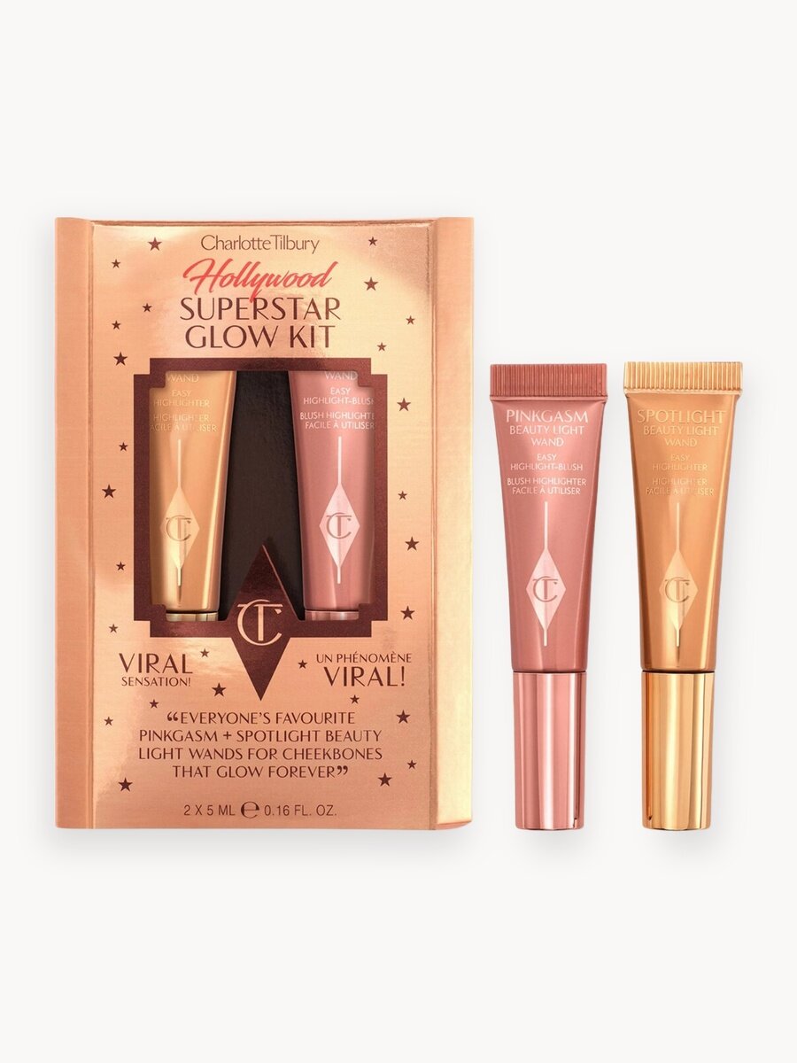 Charlotte Tilbury Набор румяна и хайлайтер Mini Hollywood Highlighter Wand Duo