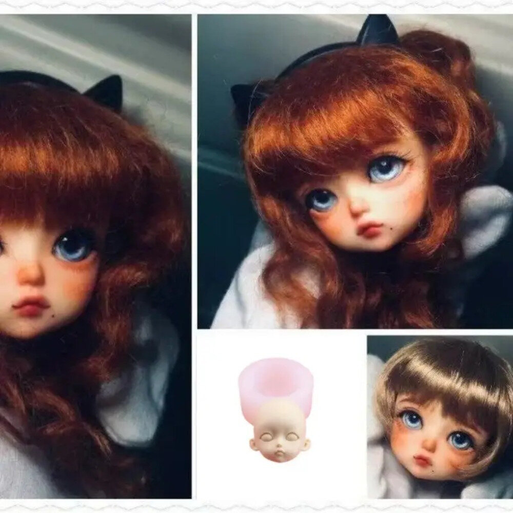Форма для лепки лица куклы BJD из глины, 1 шт, легкая гибкая формочка с текстурой глаз, носа, рта и волос, стиль 2