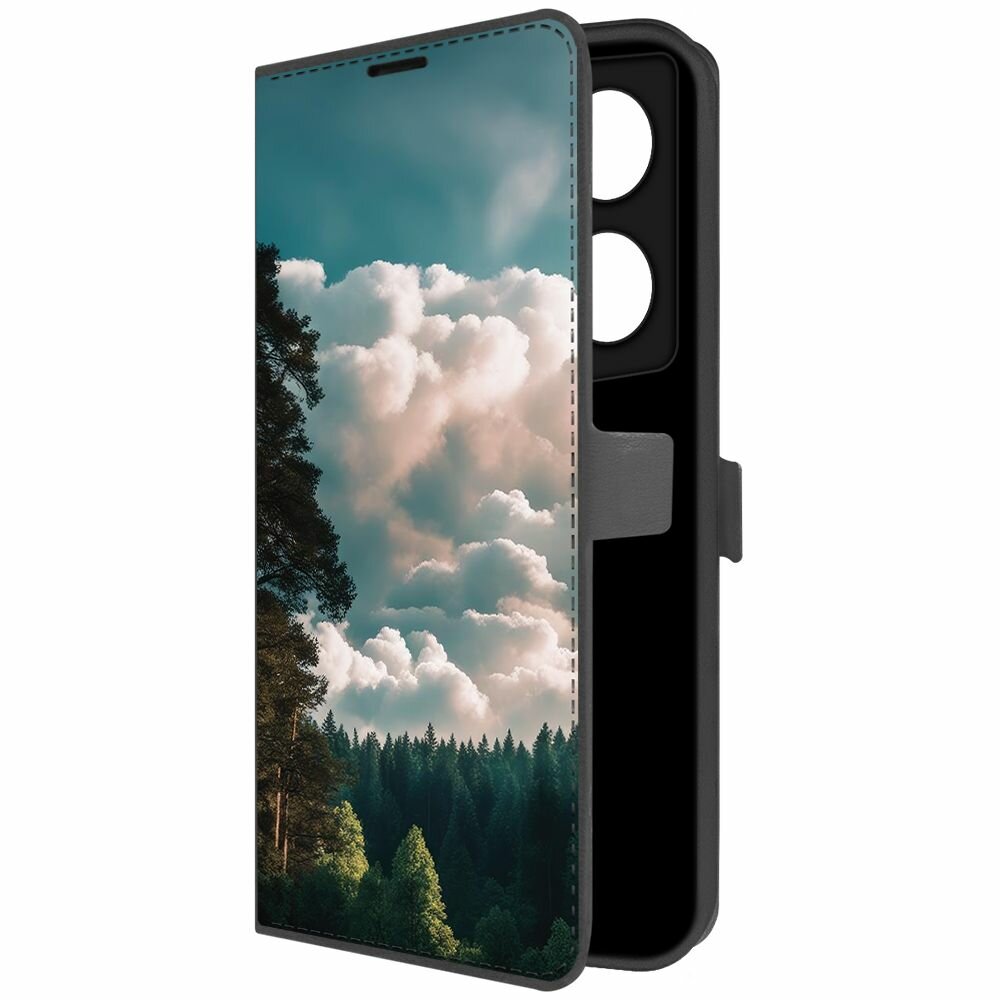 Чехол-книжка Krutoff Eco Book для TECNO Camon 20 Premier Облачно (черный)