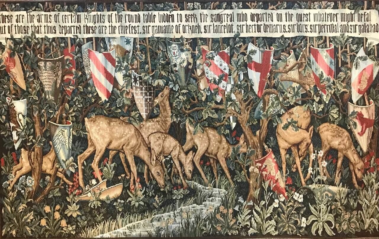 Гобелен, средневековый гобелен без рамы 115х70 см / "Олени"