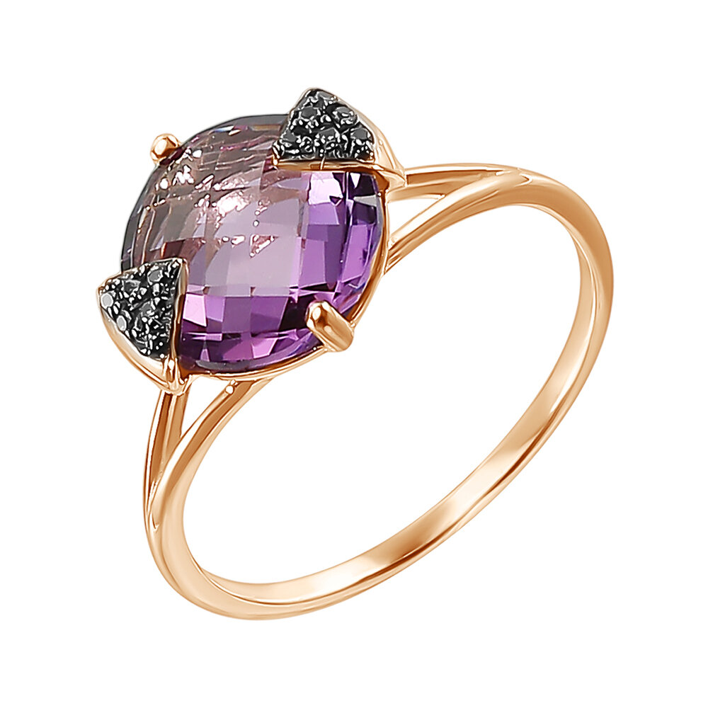 Кольцо ALORIS, красное золото, 585 проба, аметист