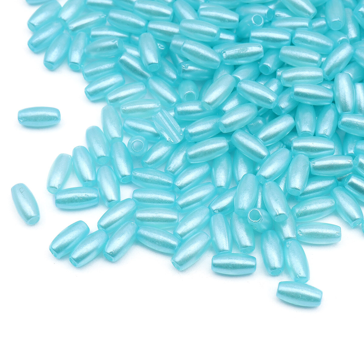 Бусины для рукоделия пластиковые 'жемчуг' форма рис, 3*6 мм, 15г, Astra&Craft (Бирюзовый) (4AR293/294)