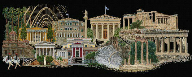 Афины (канва черная) 545.05