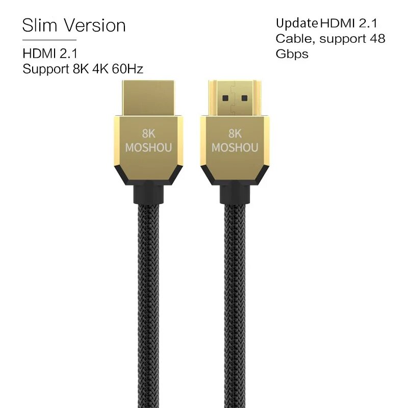 MOSHOU HDMI 2.1 кабель 8K HDMI 2.1 Slim, 5m