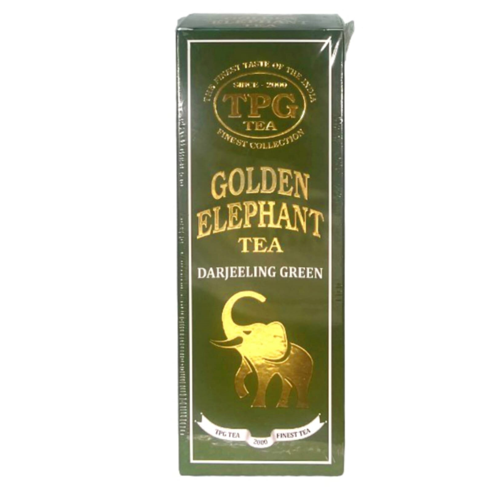 TPG tea GOLDEN ELEPHANT TEA Darjiling Green, Bharat Bazaar (Крупнолистовой зеленый ЧАЙ Даржилинг золотой слон, Бхарат Базаар), 100 г.