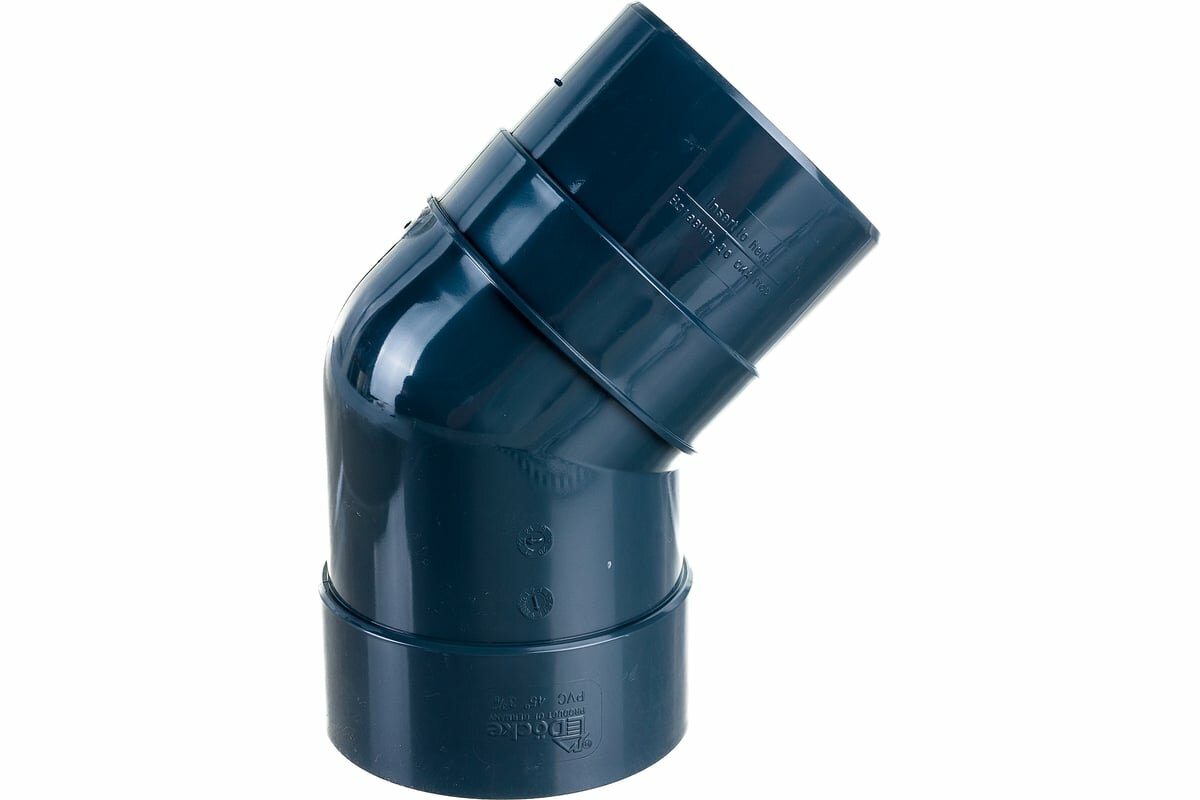 DOCKE PREMIUM колено 45 градусов графит PVSA-1086 для трубопроводной системы