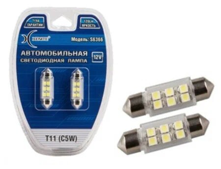 Лампа автомобильная светодиодная Xenite 1009323 S6366 T11 (С5W) SV8.5 5000K 2 шт.
