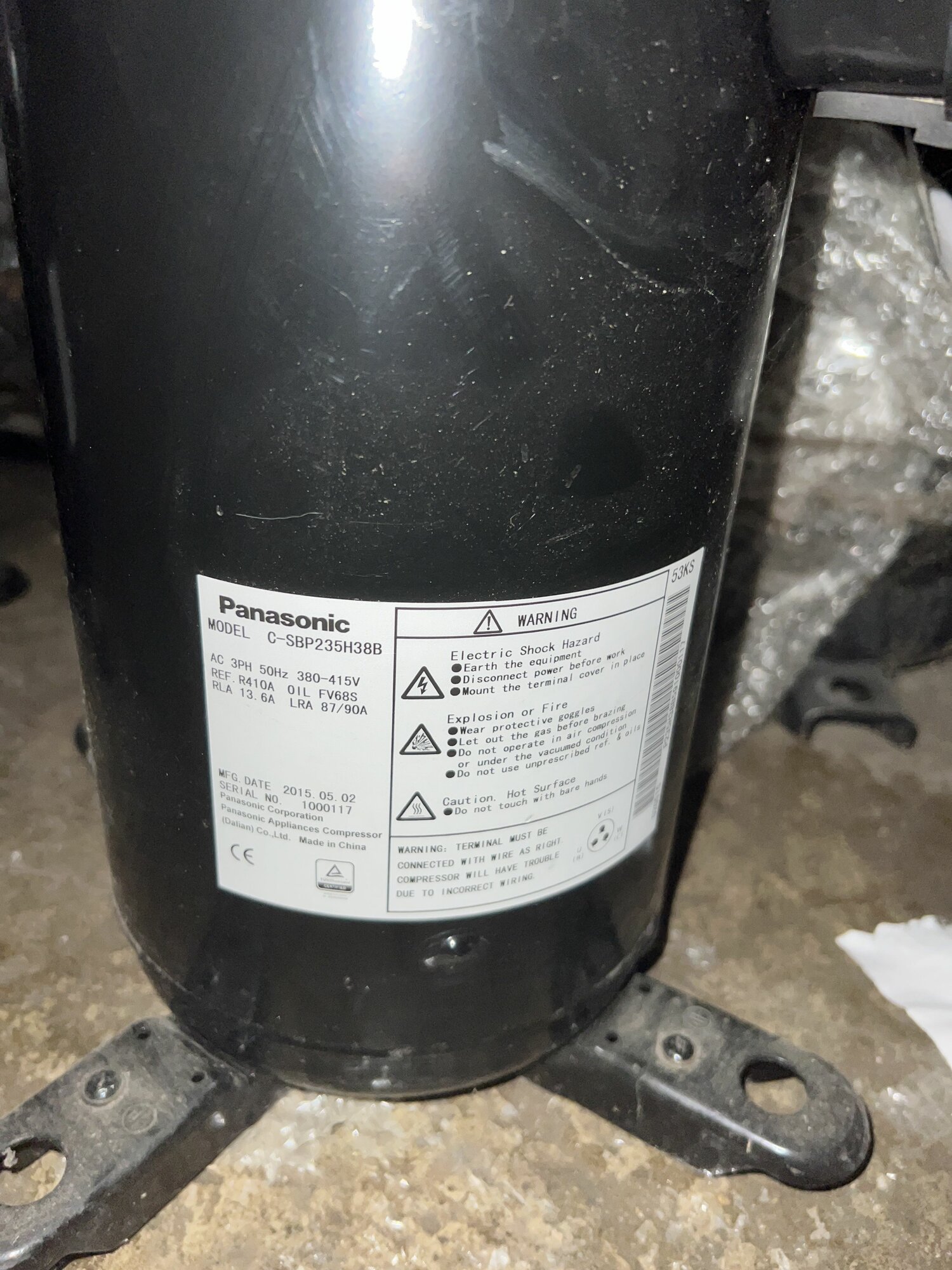 Компрессор C-SBP235H38B R 410 PANASONIC (С установки)