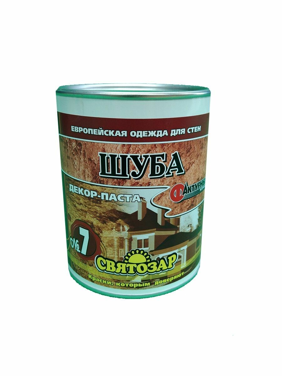 Штукатурка Святозар-7 Шуба, декоративная - паста, акриловое фактурное покрытие с гребешками, цвет белый, 2 кг