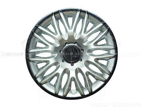 Колпаки декоративные (на пруж.) r-14 "пауэр" серебристо-черный (к-т 2 шт) (lw1416)