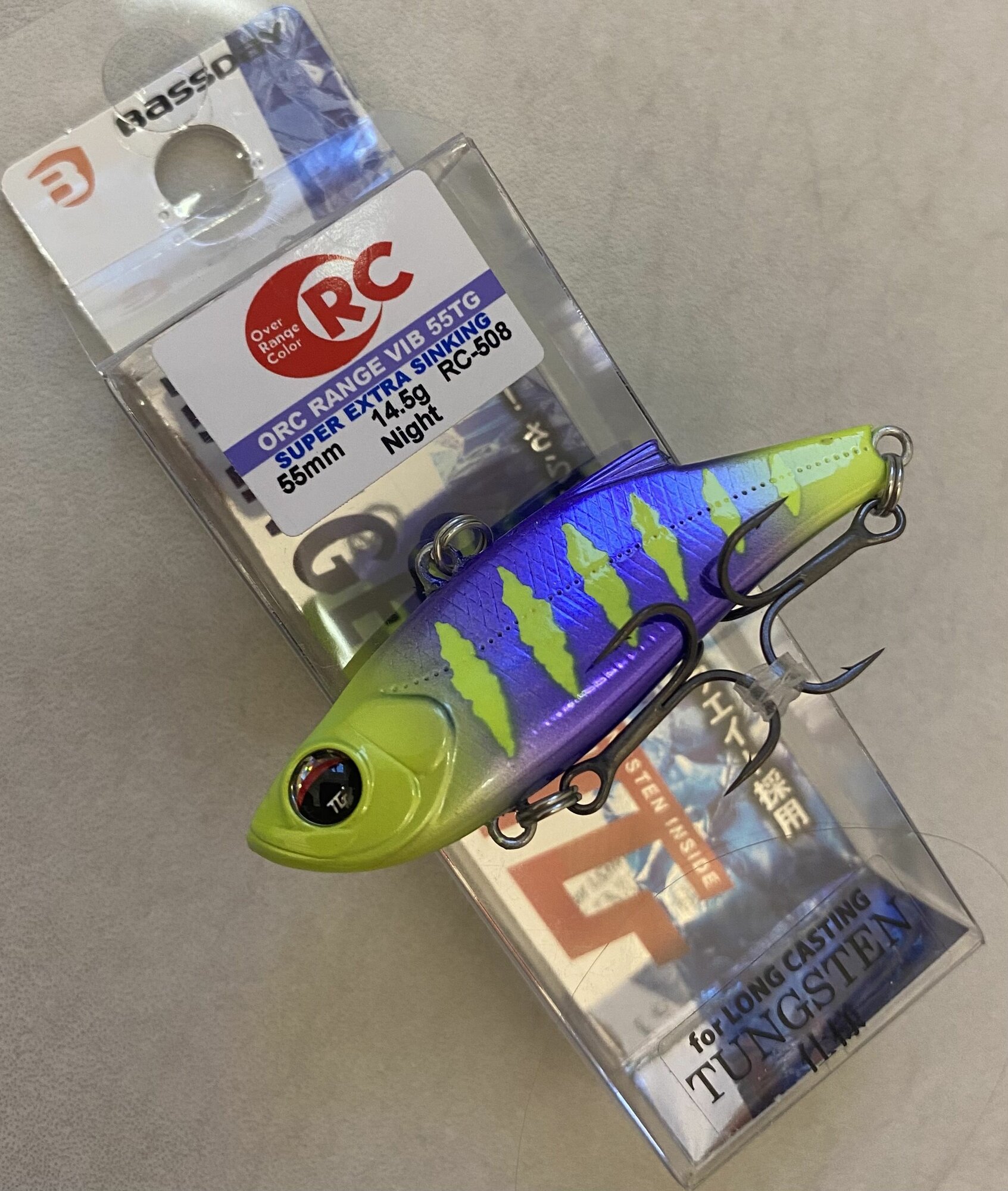 Новинка 2023 Раттлин Bassday Range Vib 55TG 14.5g цвет RС-508 #судак