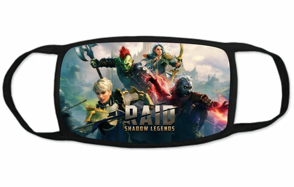Маска на лицо Raid: Shadow Legends, Рейд: Шедоу Ледженс, Рейд: Легенды Теней №2, Взрослая - 20 на 12,5 см