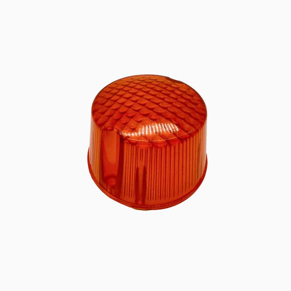 Стекло поворота на мотоцикл Иж картошка (круглое, желтое, клетка)