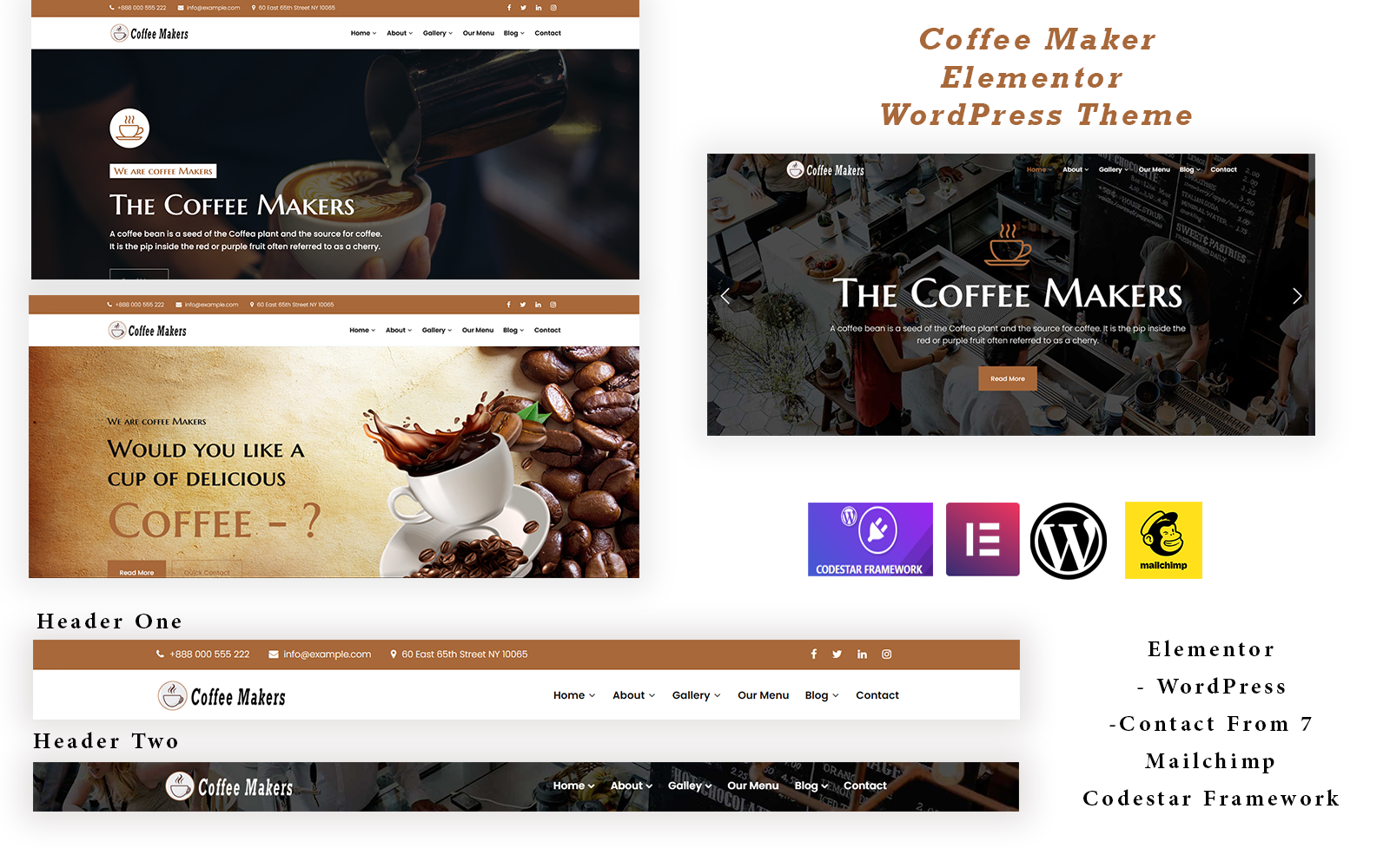 Подарочный сертификат на Шаблон для сайта Вордпресс с демоконтентом Coffee Makers - The Elementor Coffee Theme WordPress