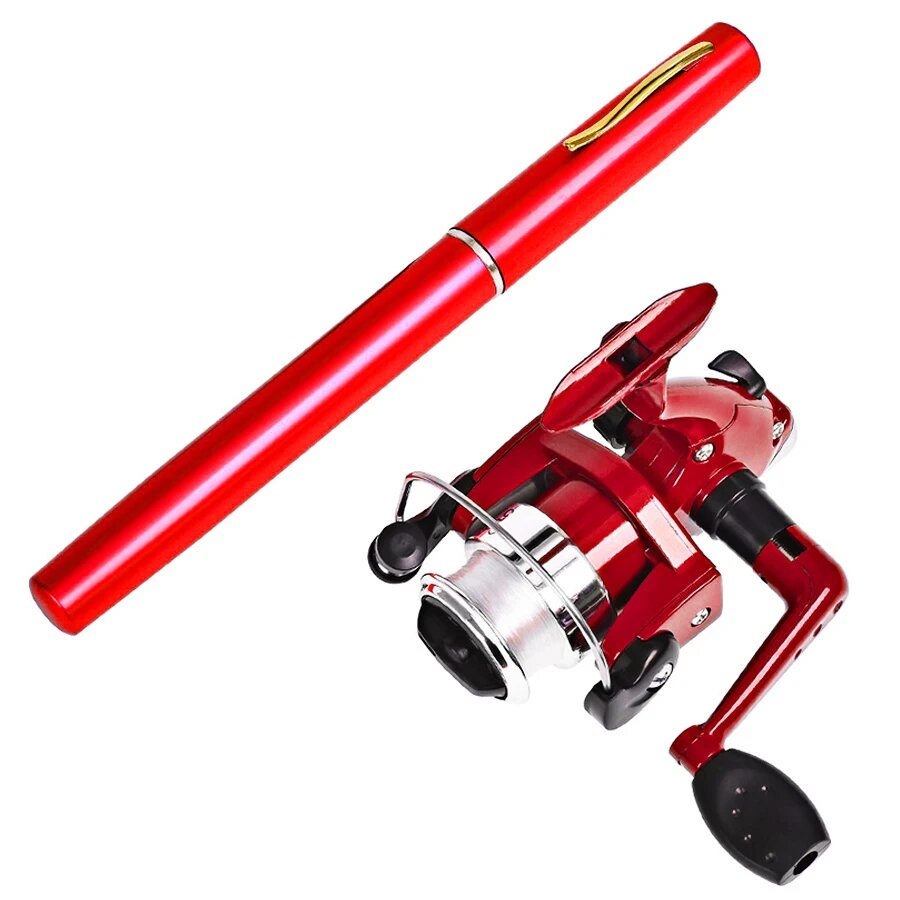 Телескопическая мини-удочка и Катушка для спиннинга, алюминиевая, выдвижная, сверхлегкая