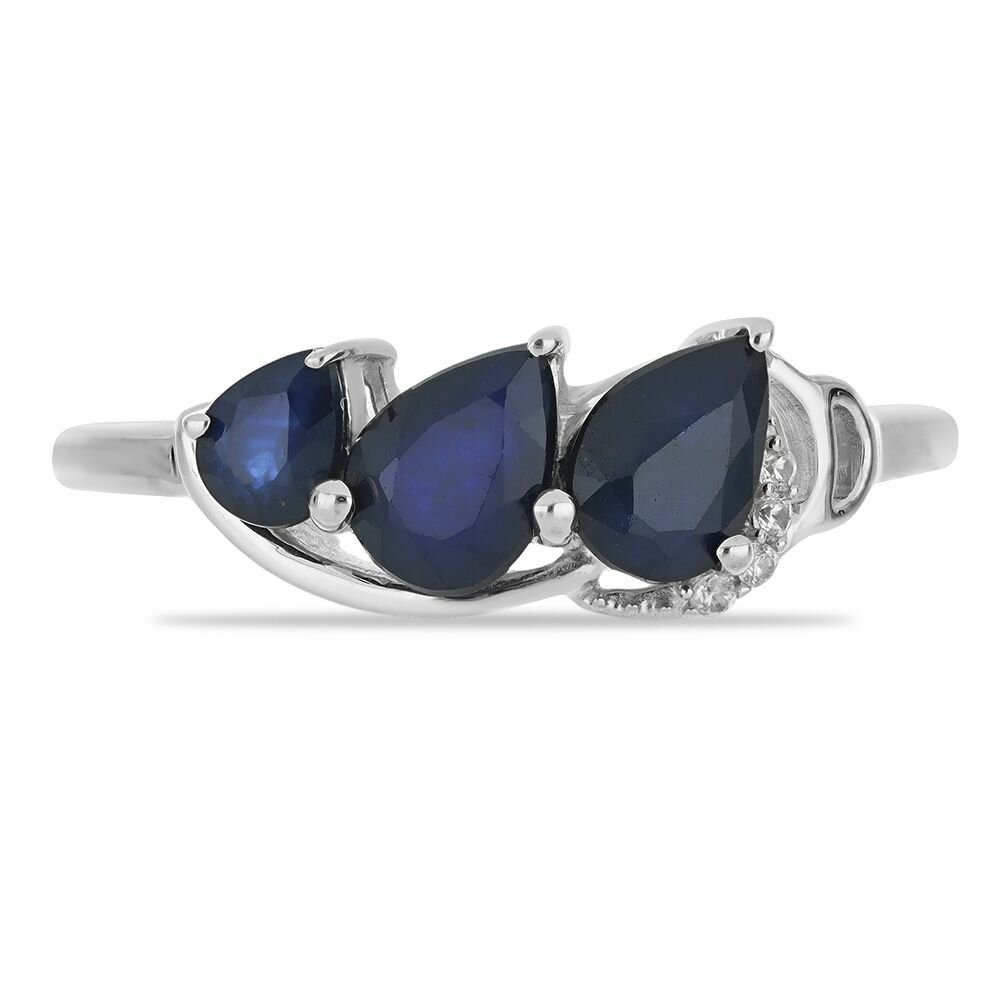 Кольцо дорожка, серебро, 925 проба, родирование, сапфир, циркон