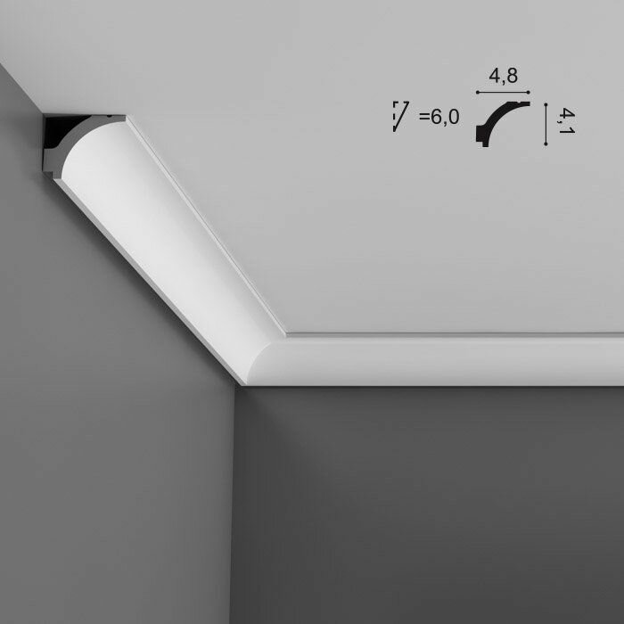 Карниз Гладкий Orac Decor С260 Д200xШ4.8xВ4.1 см Лепнина из Полиуретана / Орак Декор.
