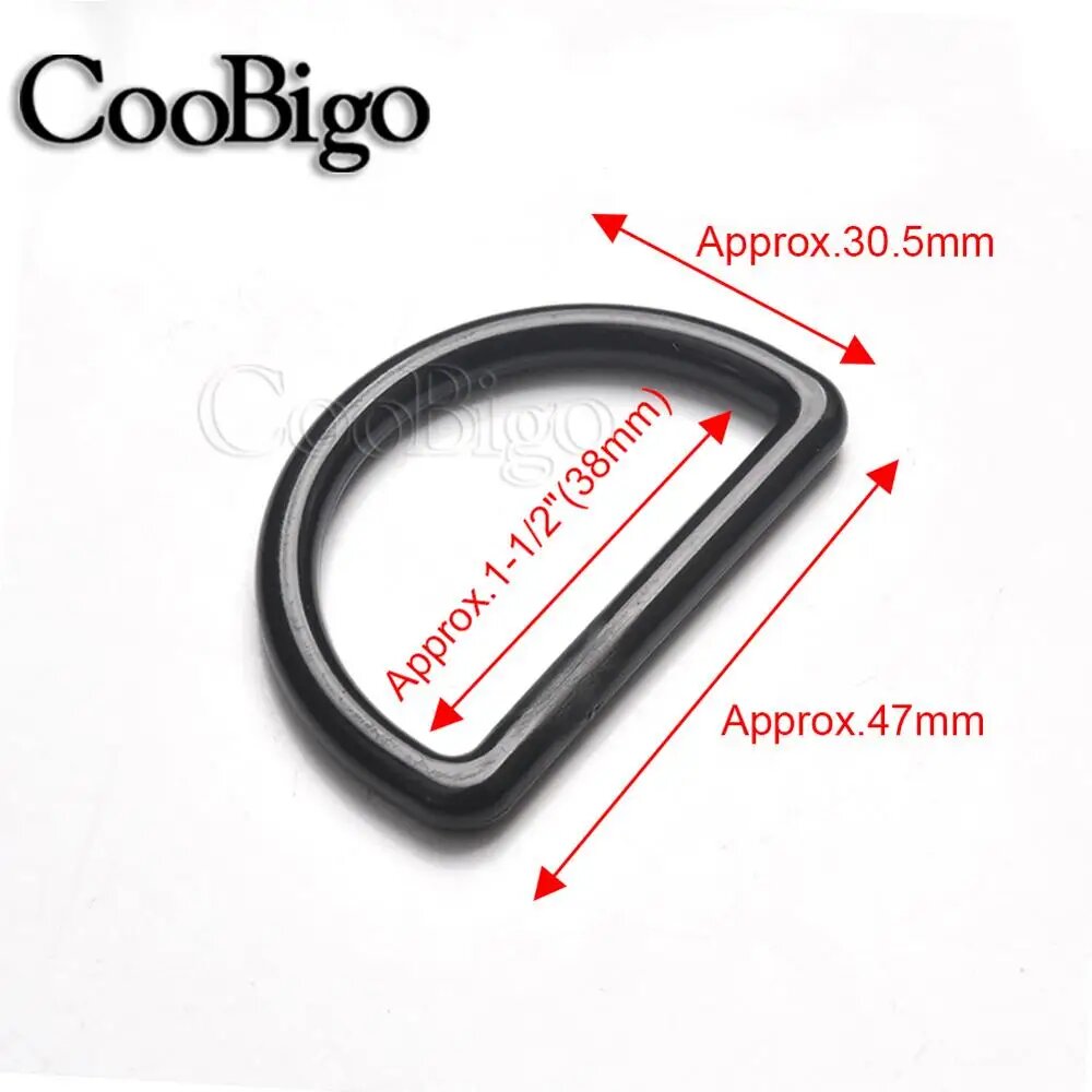 CooBigo D-кольца черные, 38 мм, 10 шт.
