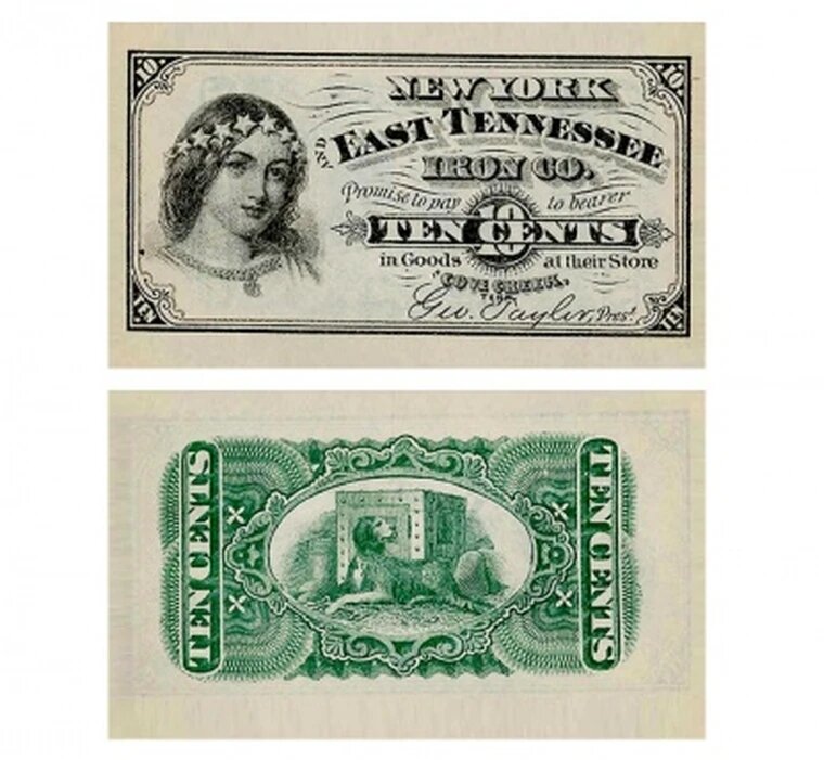 10 центов 1860 США Нью-Йорк, сувенирная копия, банкноты и купюры редкие коллекционные