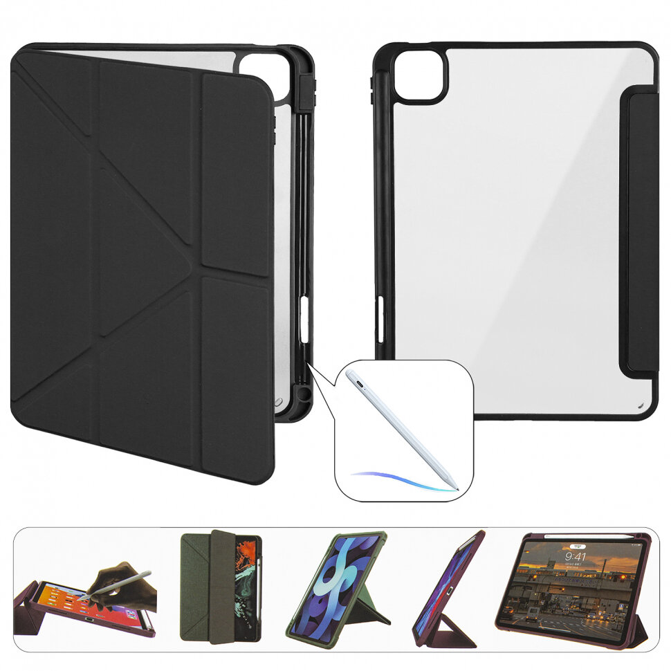 Чехол-книжка iPad Air 11 (2024) Smart Case Crystal Folio (Pencil) Black