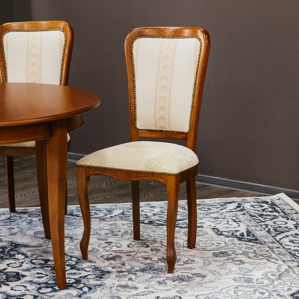 Стул деревянный дезире 41, массив бука, испанский орех, серый, шенилл Luxe К7