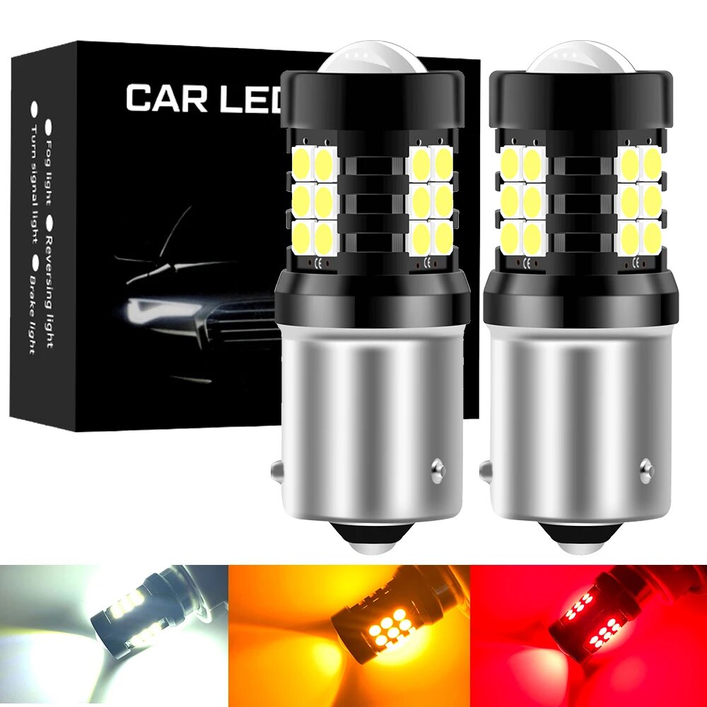 2 шт. 1156 BA15S P21W Светодиодная лампа 1157 BAY15D P21/5W 6000K White, BA15S P21W 1156