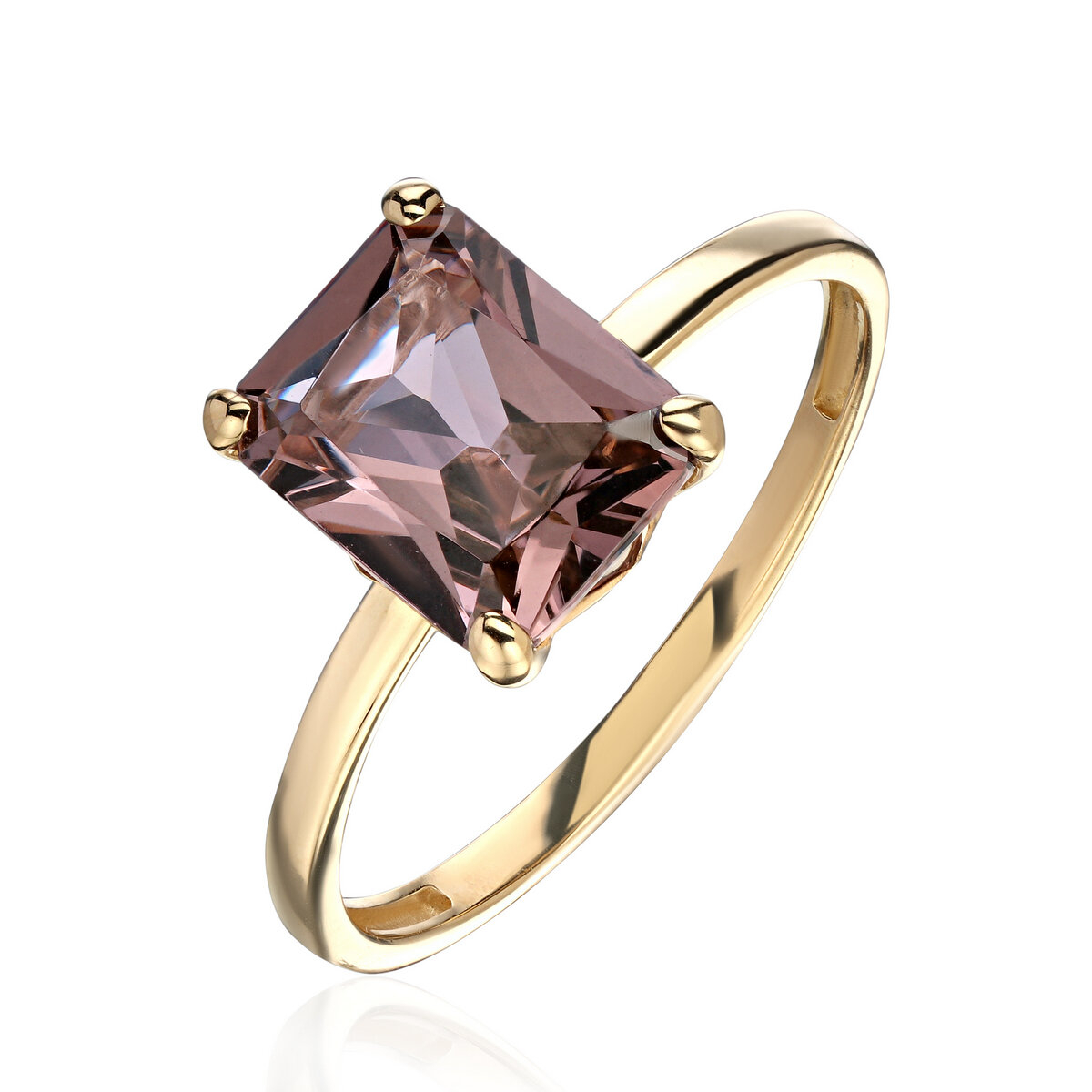 Кольцо, желтое золото, 585 проба, султанит