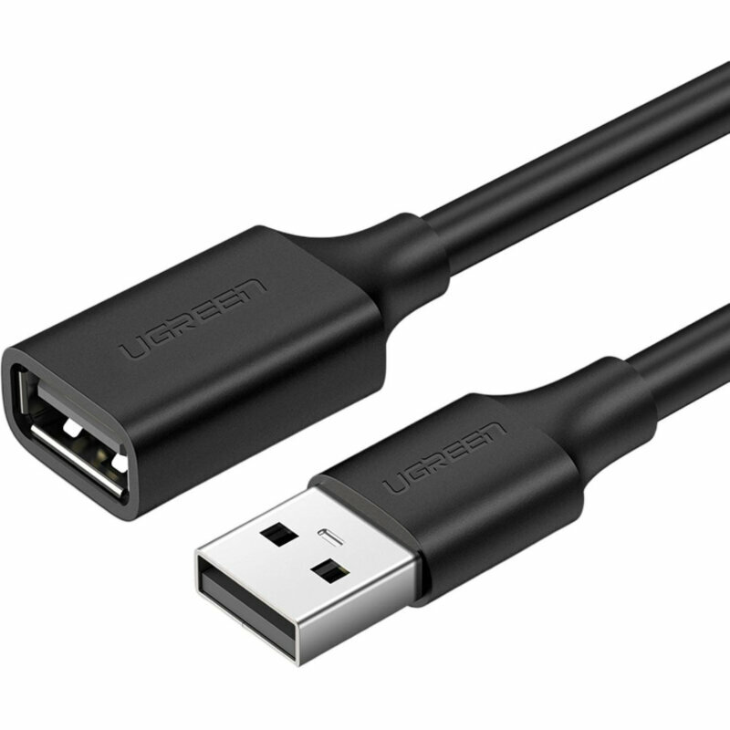 Кабель UGREEN US103 (10316) USB 2.0 A Male to A Female Cable.2м черный, 2162366
