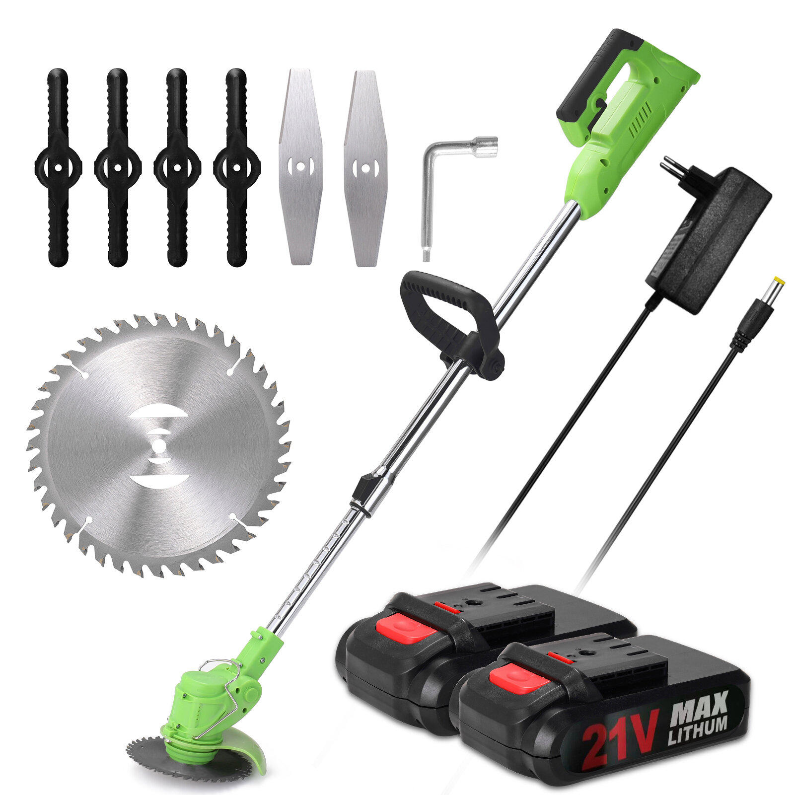 Электрическая газонокосилка с перезаряжаемой литий-ионной батареей, беспроводной триммер для травы с автоматическим выключением, портативная садовая триммерная машина для сада.