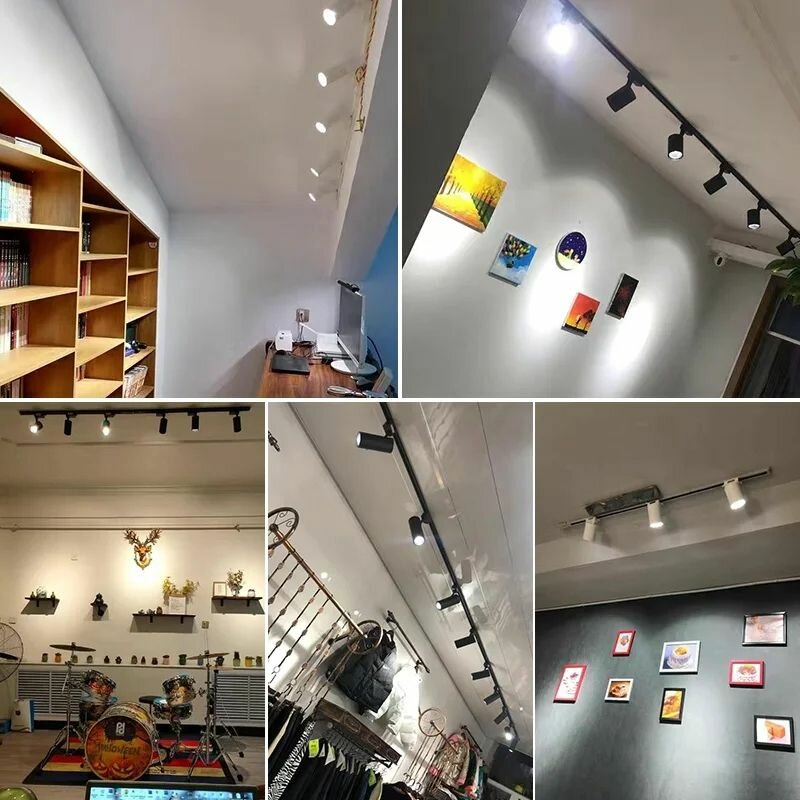 Светодиодный трековый светильник, 6 комплекта комбинации, 30 Вт, Белый, нейтральный белый, 220 В шинопровод трековый 2 метра