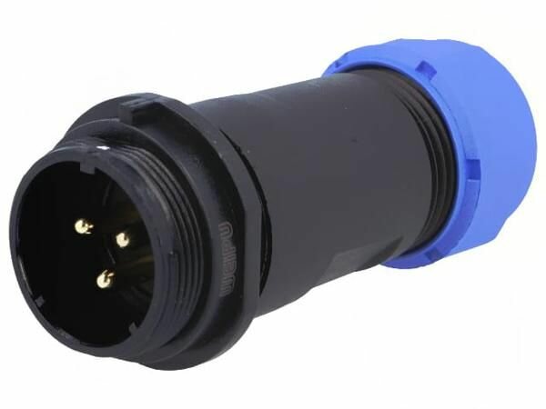 Вилка WEIPU SP2111/P3 II 1N, "папа", пайка, на провод, 500 В, 1 шт
