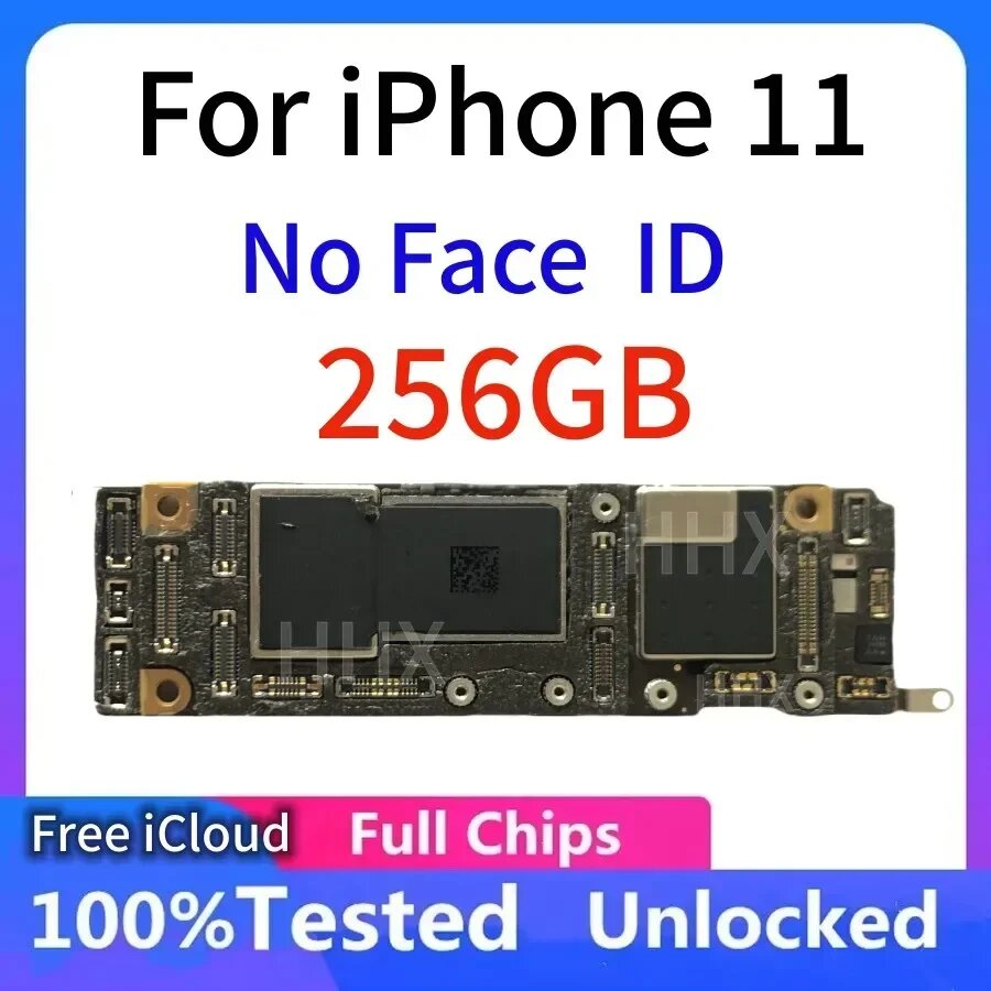 Материнская плата для iPhone 11, чистая iCloud, разблокированная материнская плата 11 Pro, материнская плата с/без лицевого ID 11 ProMax, 512 ГБ, поддержка обновления, 256 ГБ For11-256GB-No Face