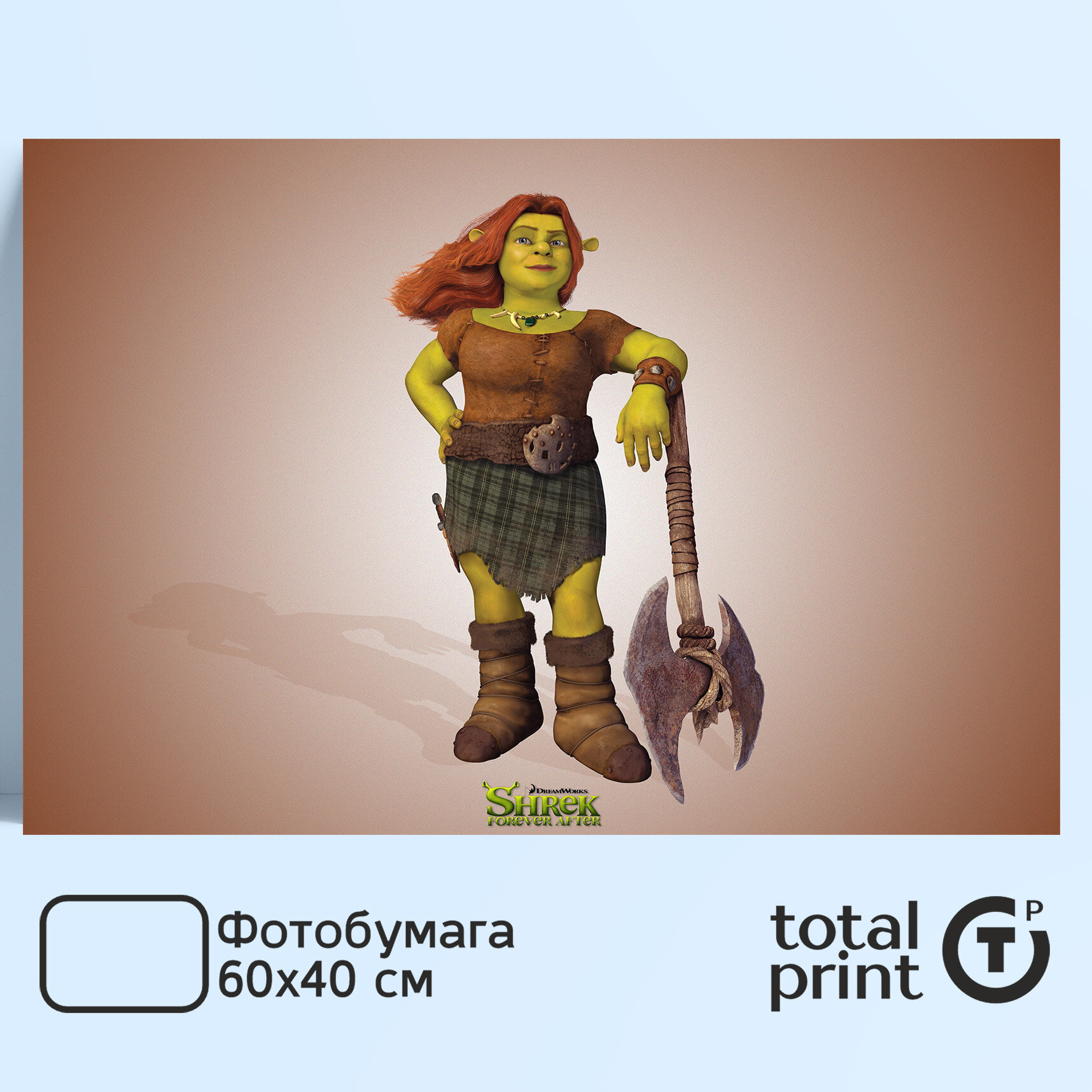 TotalPrint Постер для интерьера, Мультфильм, Шрек, 60х40см.