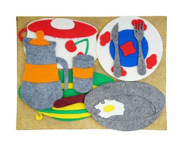 Набор дидактический liplip "Посуда" с игровым полем, 10 деталей