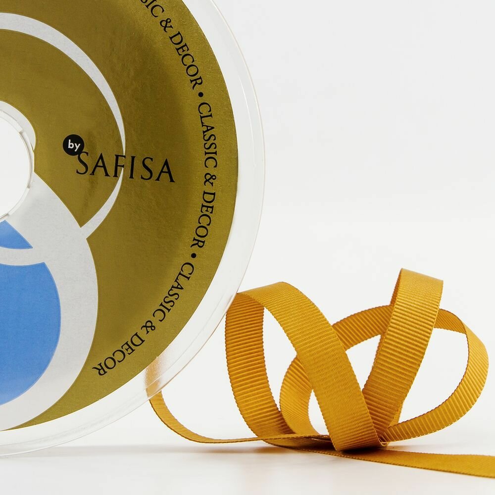 Лента репсовая SAFISA Цвет 54, Бежево-золотистый, 10 мм, 25 м