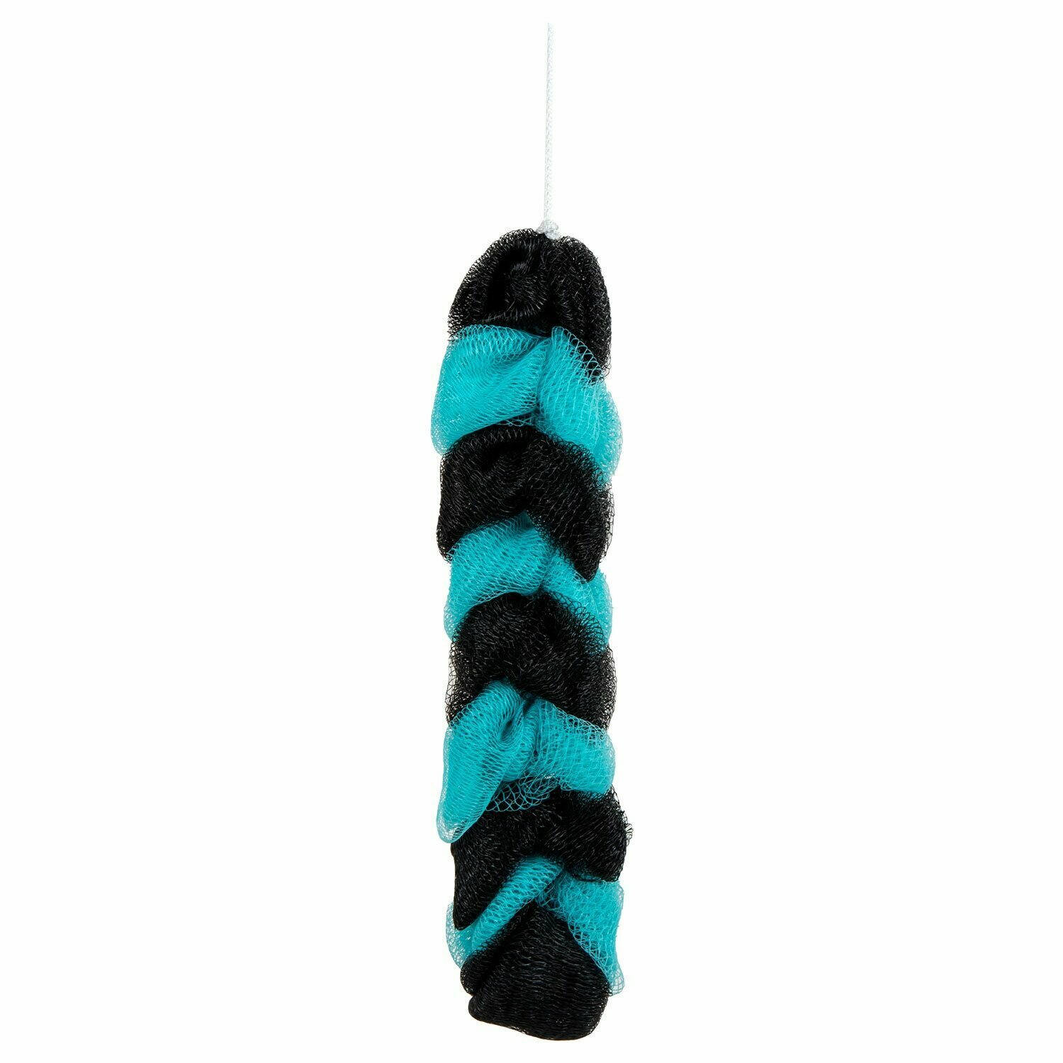Мочалка PLEASURE для тела "Косичка", нейлоновая с ручками, 80 г, 29х6х6 см, ассорти