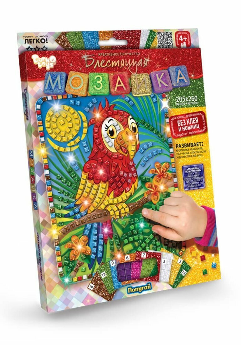 Блестящая мозаика Danko Toys Попугай (БМ-02-06)
