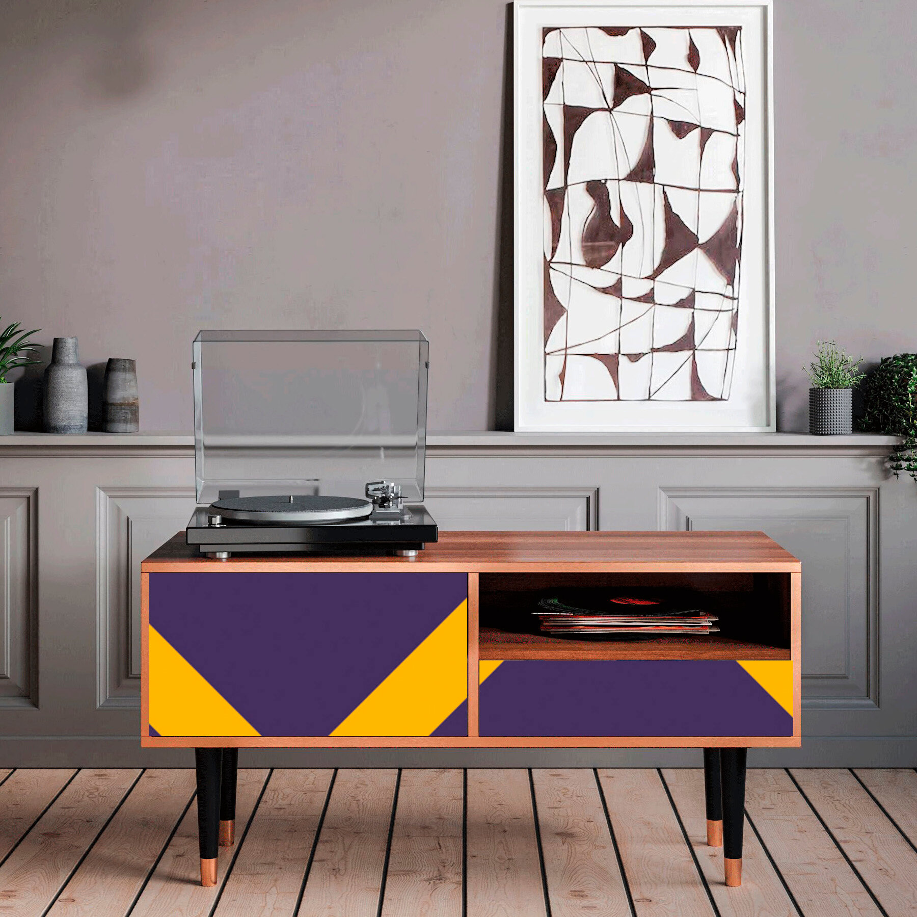 ТВ-Тумба - STORYZ - T3 The Brightest Way, Размер - 115 x 59 x 48 см, Цвет корпуса - , Орех
