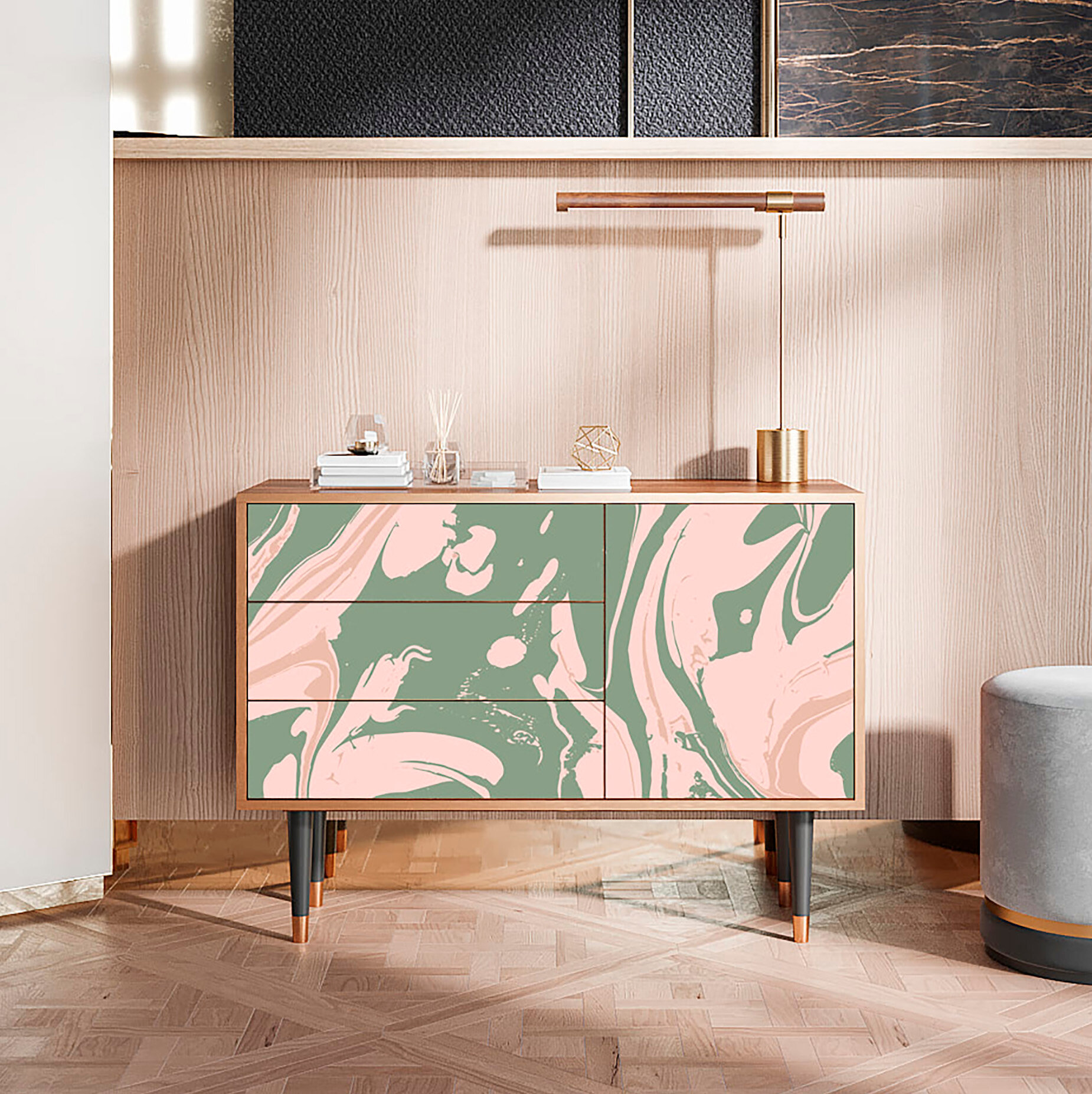 Комод - STORYZ - S3 Aquarelle, Размер - 115 x 84 x 41 см, Цвет корпуса - , Орех