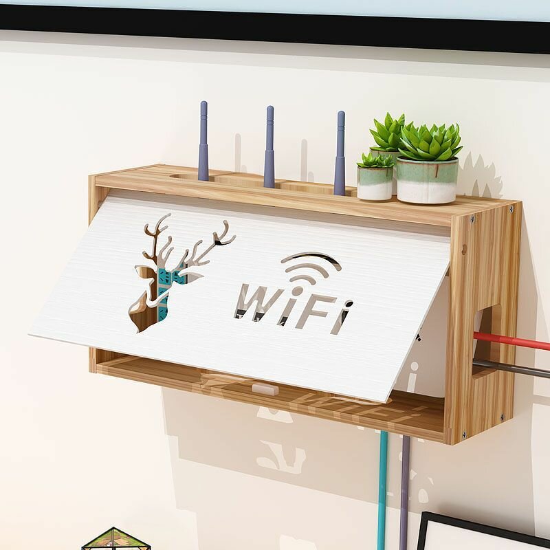 Полка для роутера wifi на стену подставка ящик для проводов